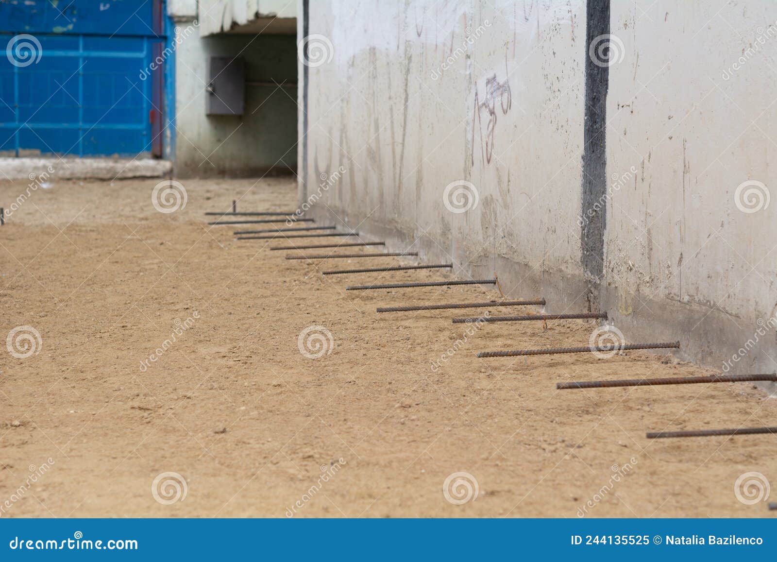 Foundation Blind Area Preparing. Basic Formwork Marking. Blind Area ...