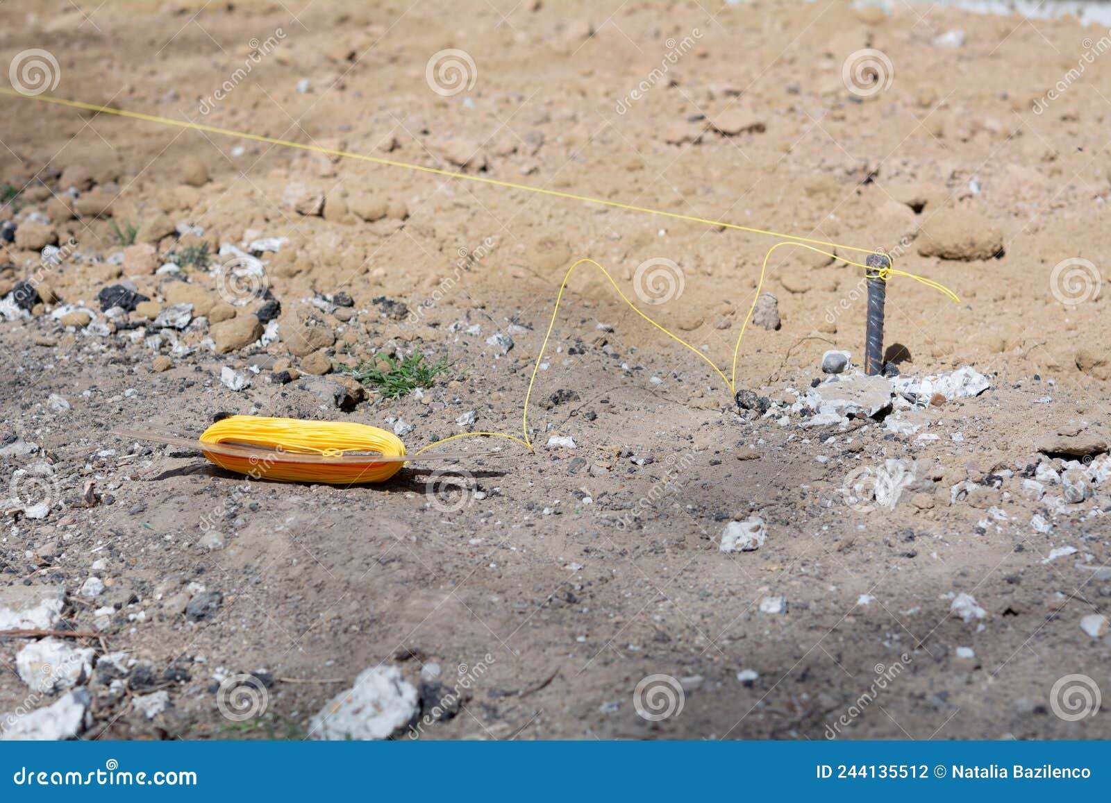 Foundation Blind Area Preparing. Basic Formwork Marking. Blind Area ...