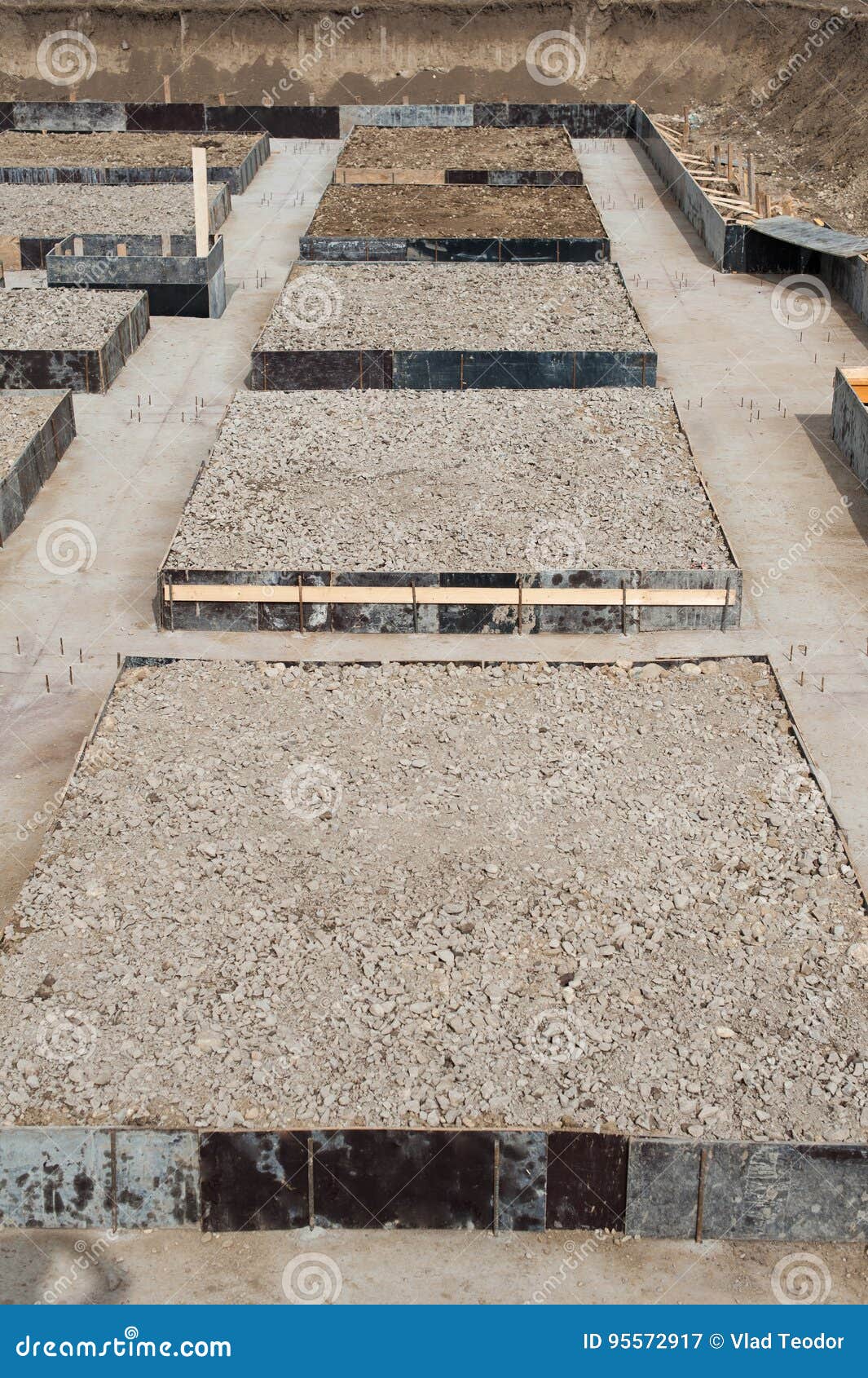Foundation Blocks on a Construction Site Stock Image - Image of ...