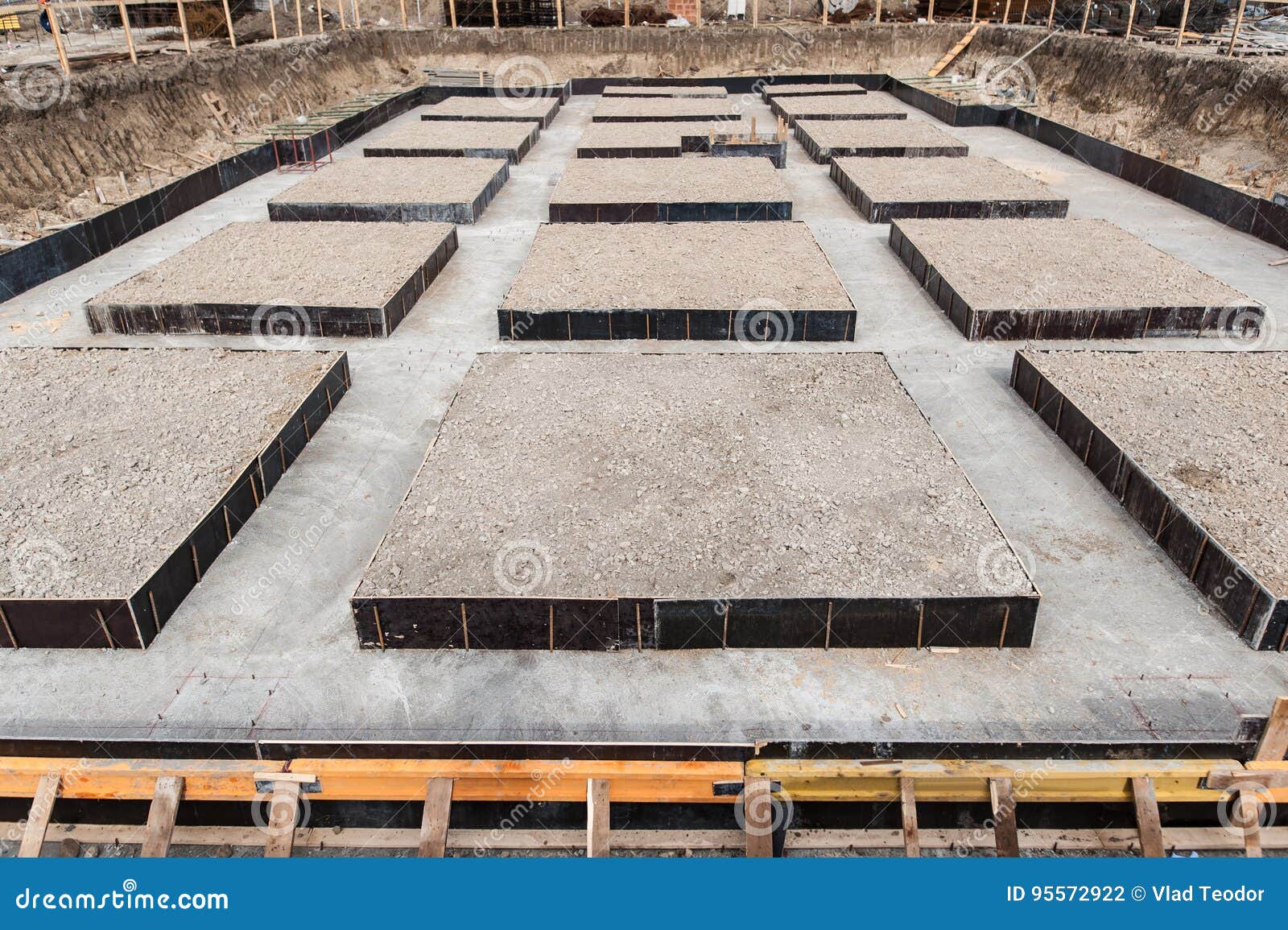 Foundation Blocks on a Construction Site Stock Photo - Image of builder ...