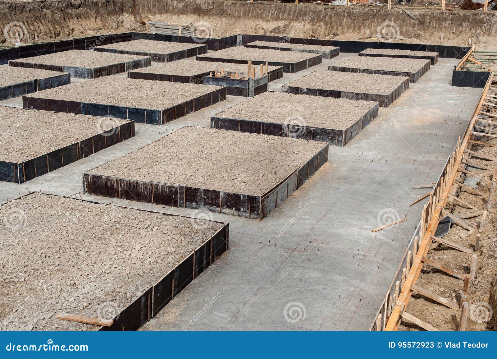 Foundation Blocks on a Construction Site Stock Image - Image of ...