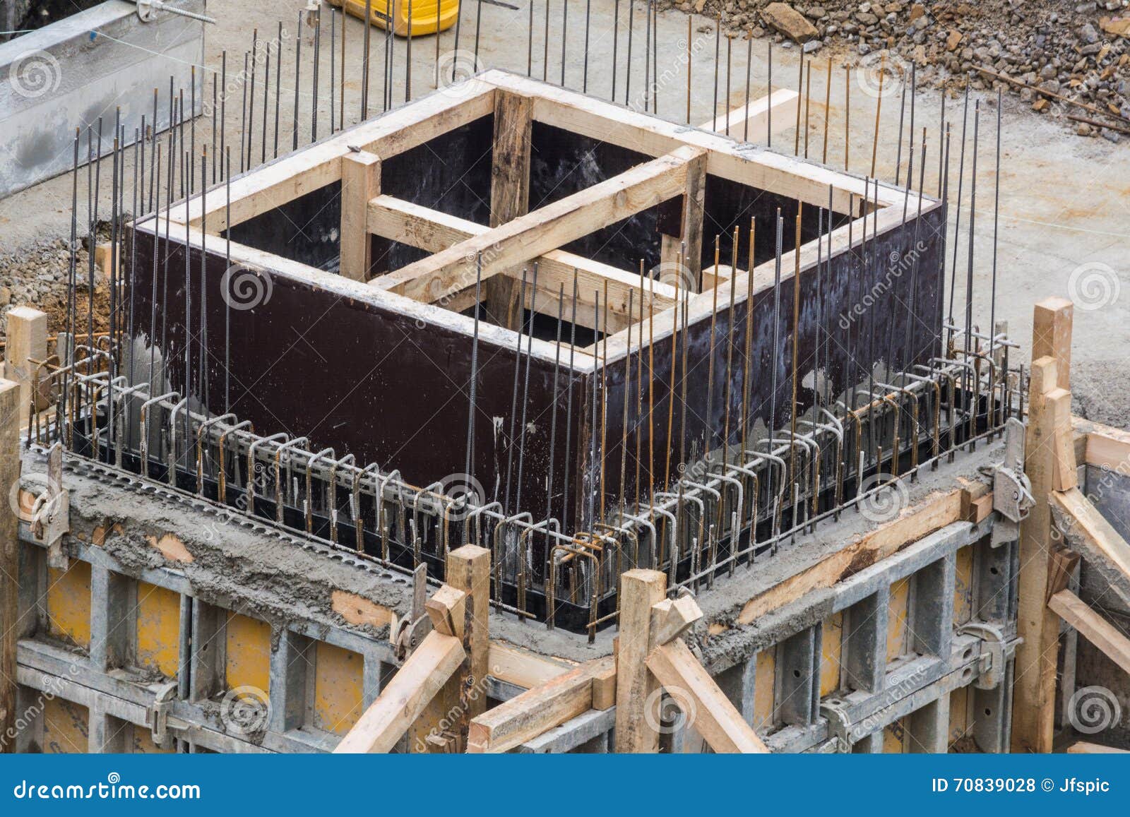 Foundation Building of Steel and Concrete Stock Photo - Image of ...