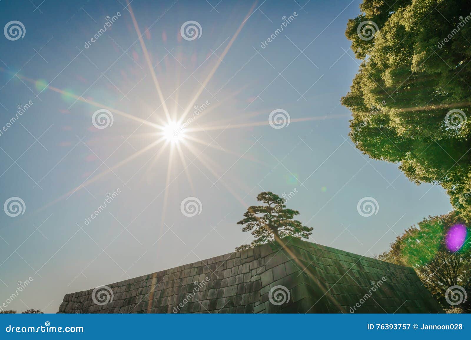 .the Foundation of a Castle Tower of the Edo-jo Castle,Japan Stock ...