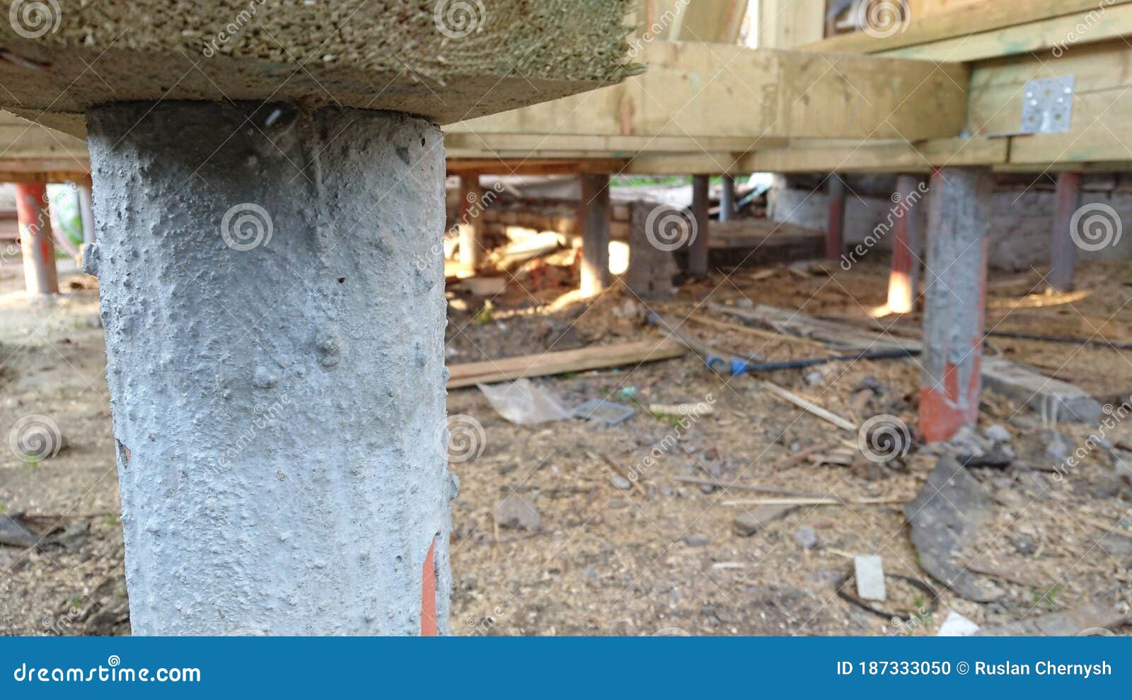 Foundation stock photo. Image of house, concrete, construction - 187333050