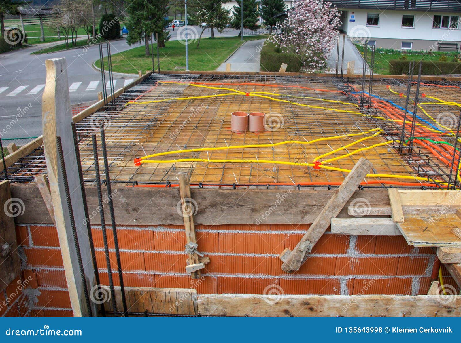 Foundation Construction with Different Colorful Pvc Tubes Stock Photo ...