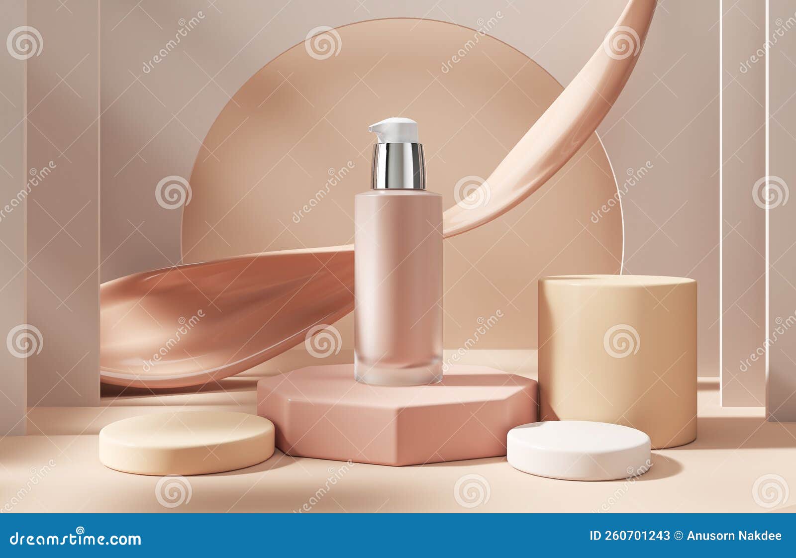 Foundation Container Mockup, Complexion Liquid In Glass Bottle Isolated ...