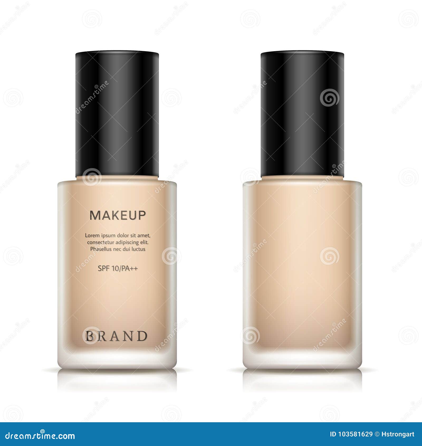 Foundation Container Mockup, Complexion Liquid In Glass Bottle Isolated ...