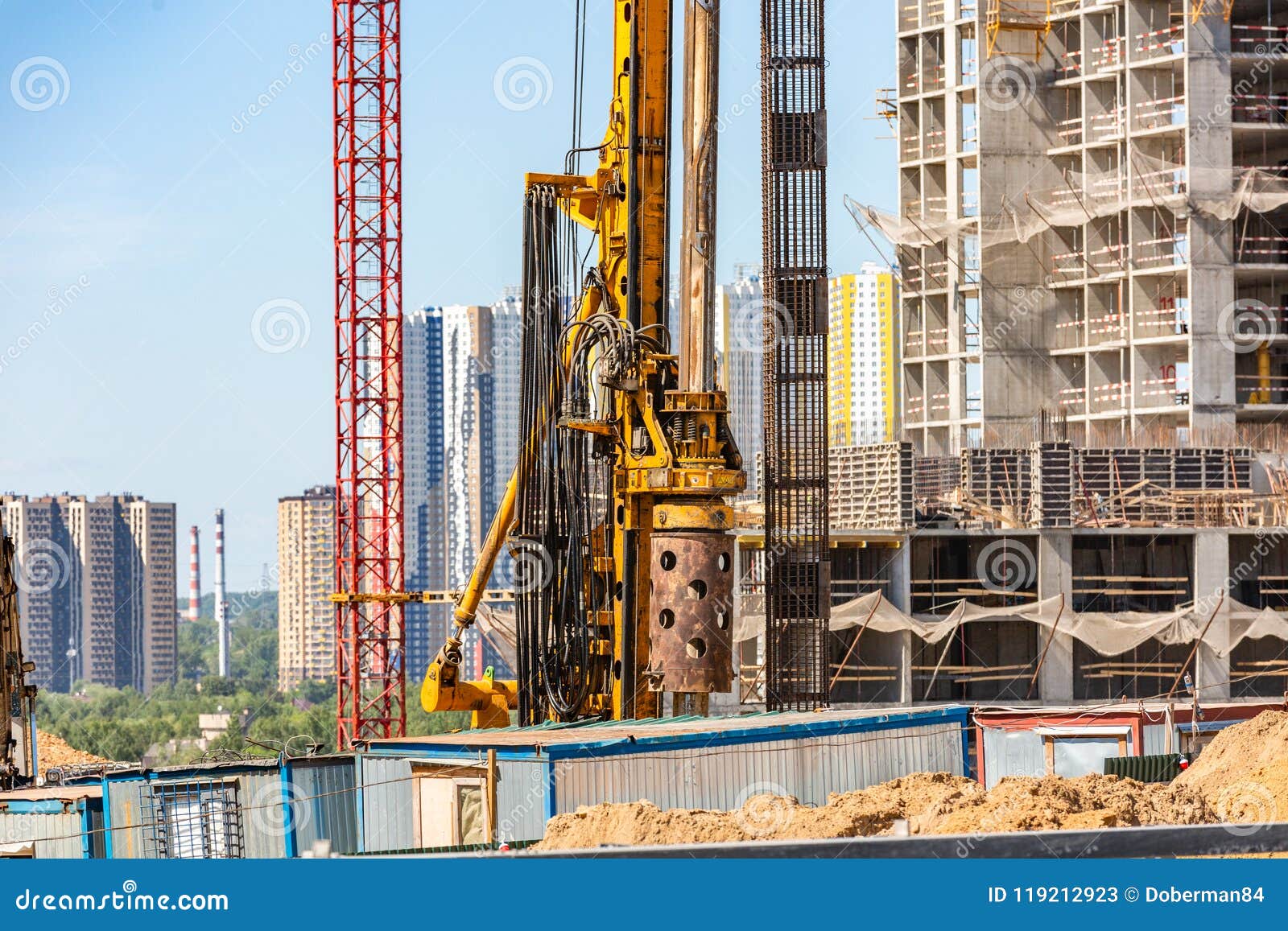 Construction Site, Side View Stock Image - Image of building, digging ...
