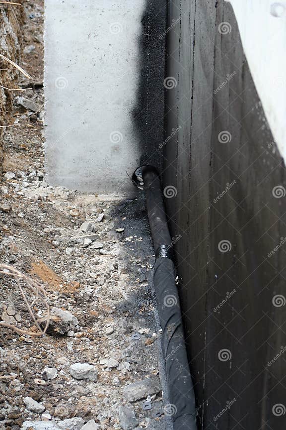 Foundation Drainage System 3 Stock Photo - Image of sump, daylight ...