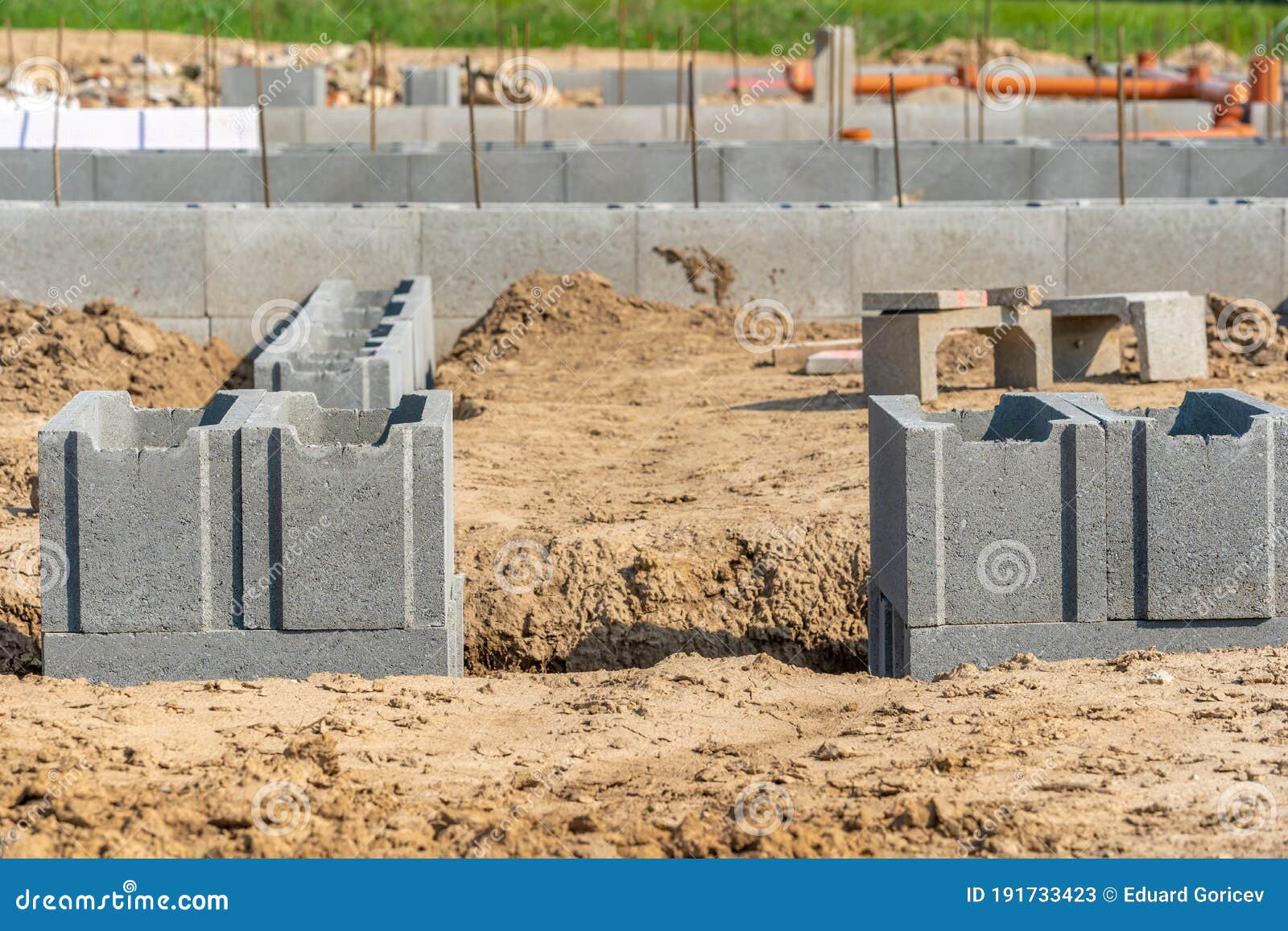 Foundation of a Family House from Lost Formwork Stock Image - Image of ...