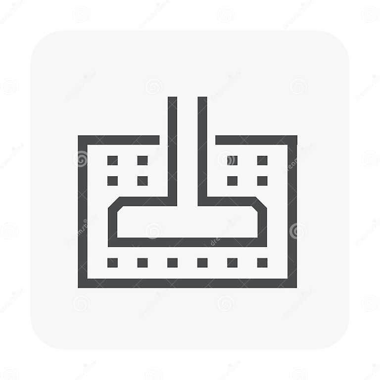 Foundation or Footing, Geotechnical Engineering Vector Icon Stock ...
