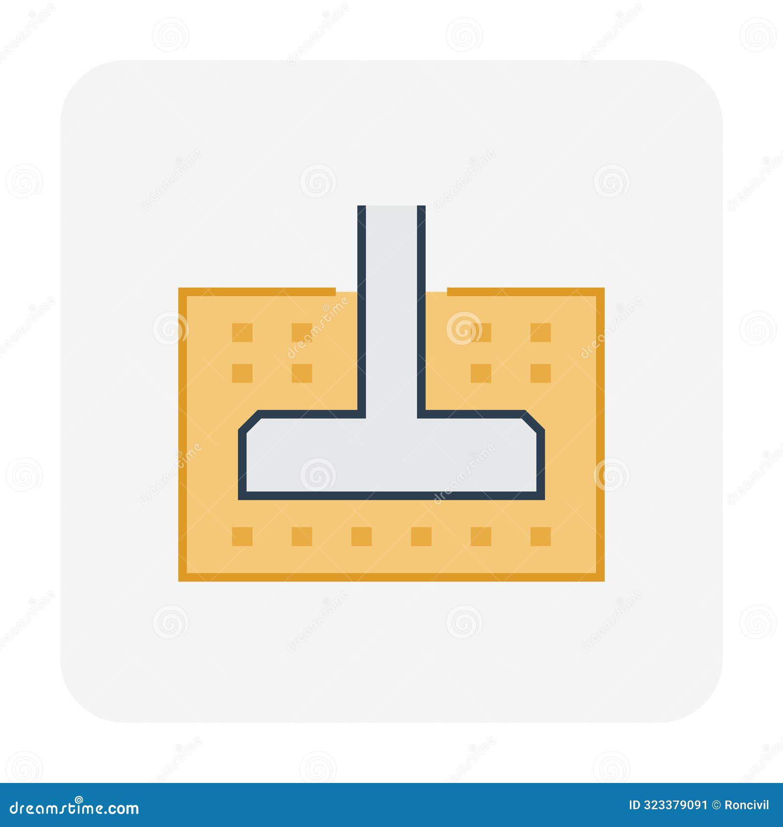 Foundation Or Footing, Geotechnical Engineering Vector Icon ...