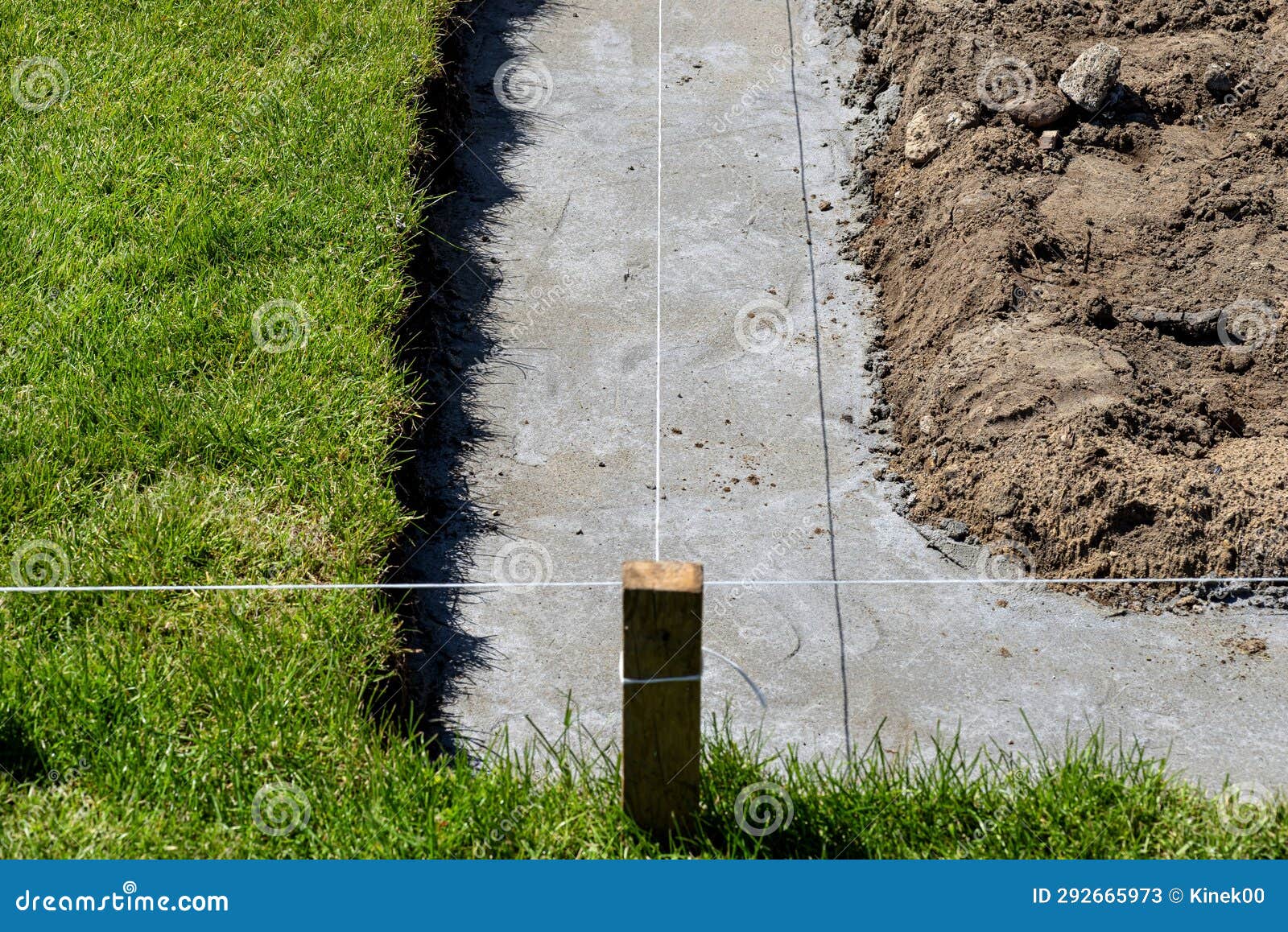 Foundation Footings Poured in a Ditch in the Yard, Building a Terrace ...