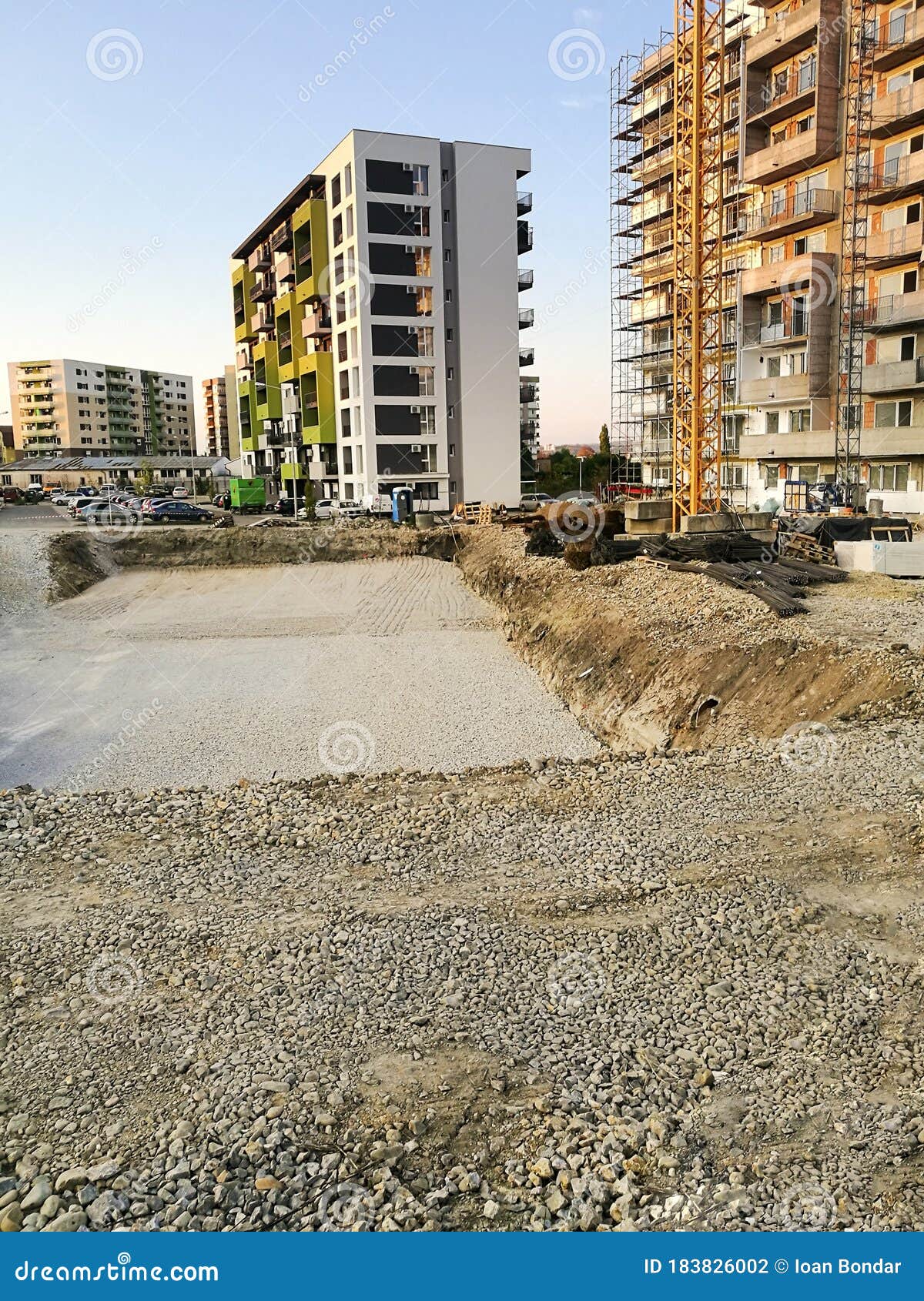 The Foundation Hole on a Construction Site, Where Will Be Built a Block ...