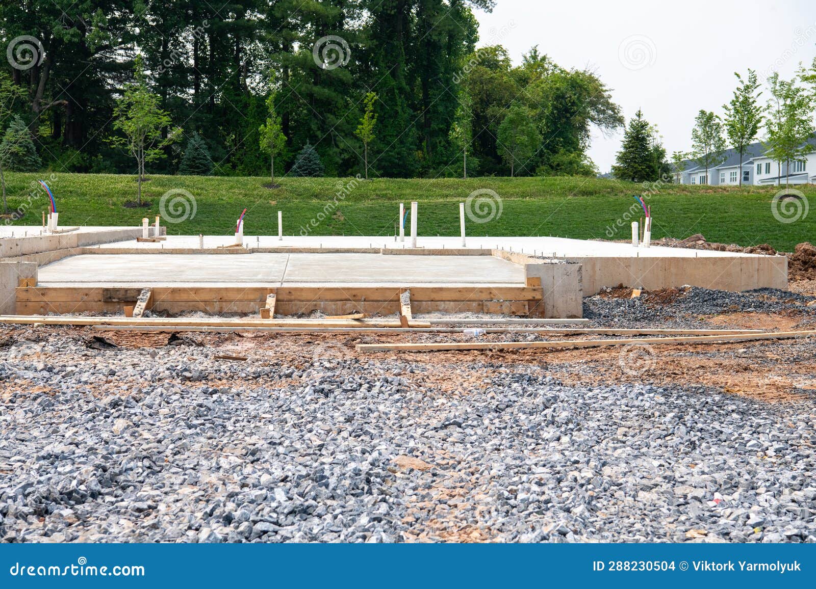 The Foundation of the House Pouring the Foundation for a New Building ...