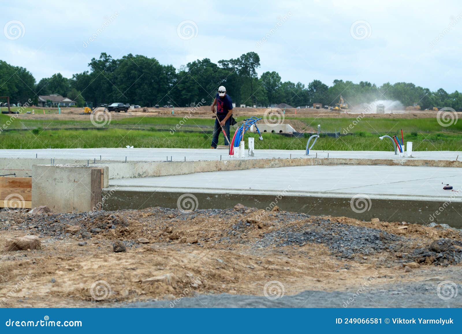 The Foundation of the House Pouring the Foundation for a New Building ...