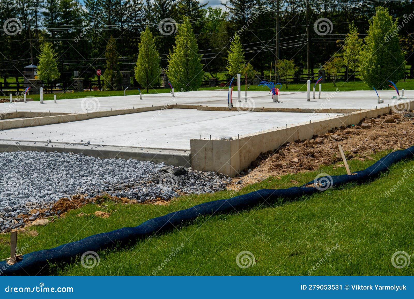 The Foundation of the House Pouring the Foundation for a New Building ...