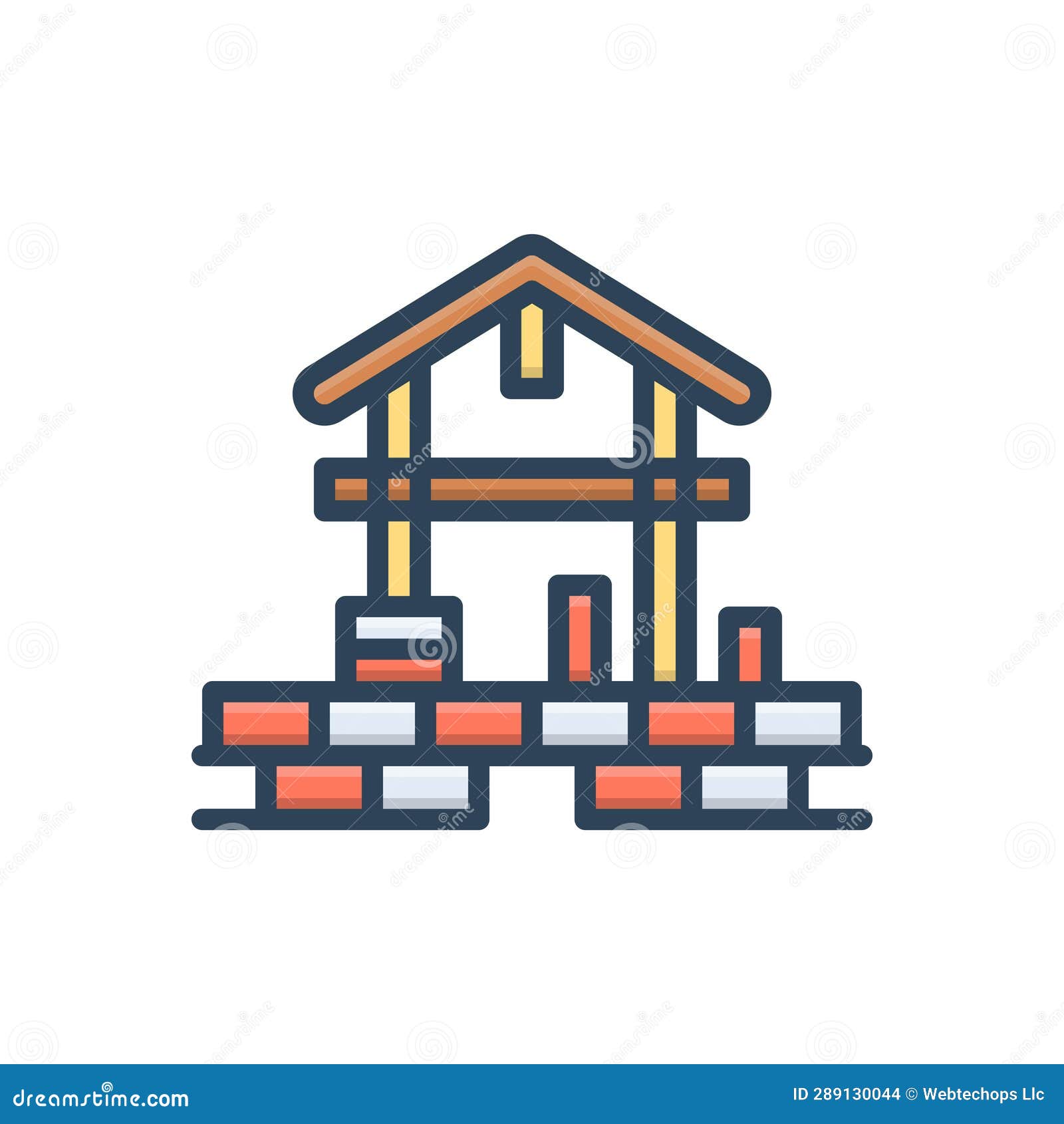 Color Illustration Icon for Foundation, Basis and Building Stock ...