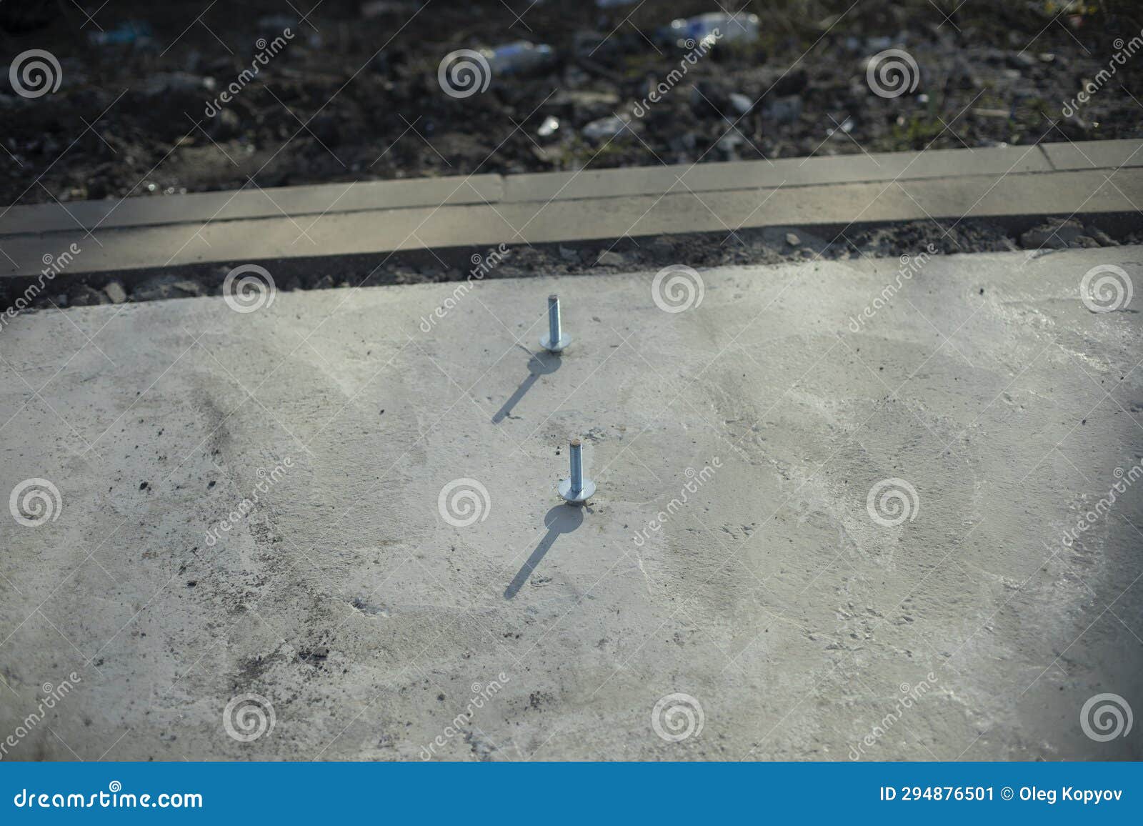 Foundation for Installation of Structure. Base of Building Stock Image ...
