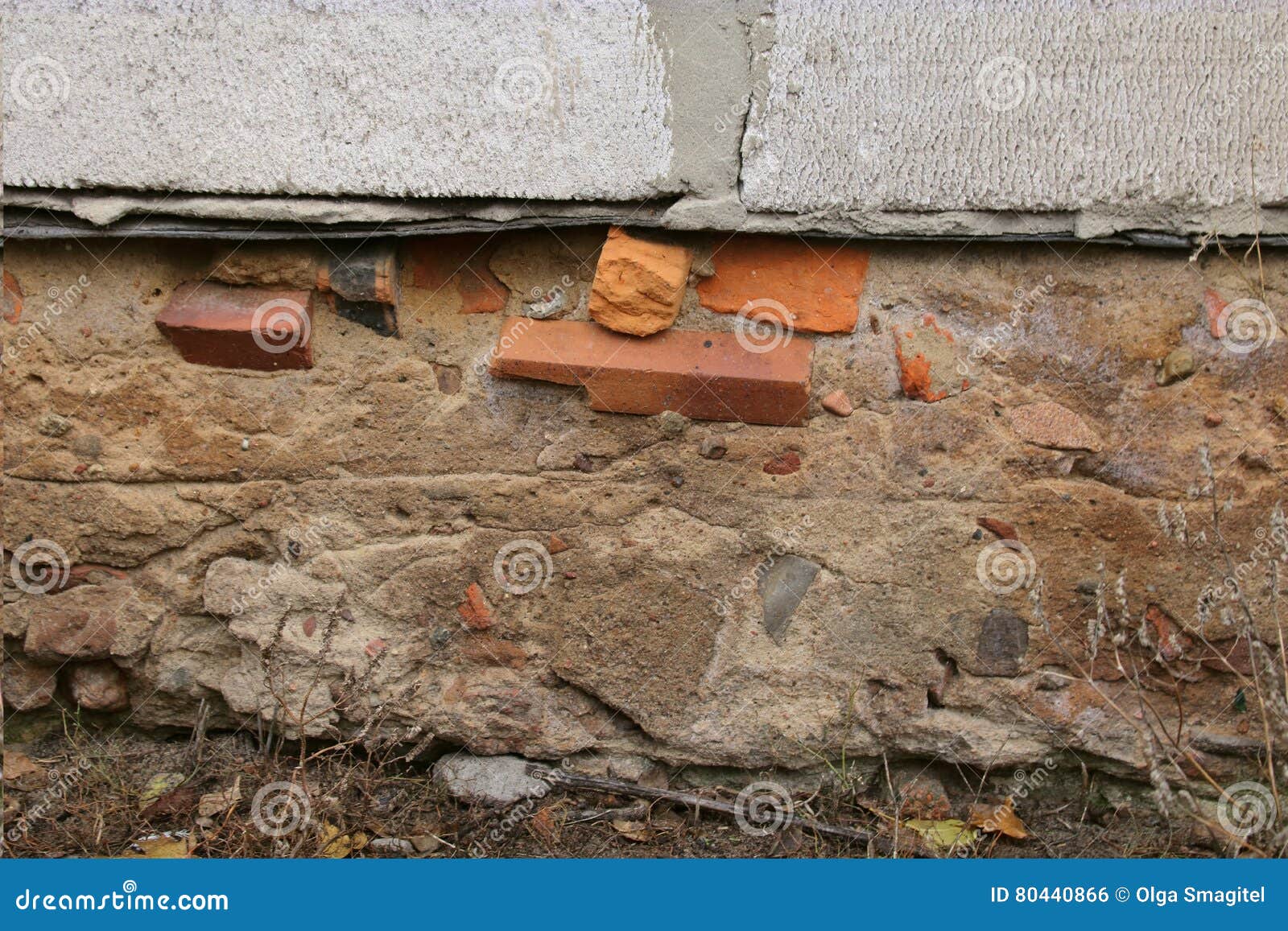 The Foundation of the Old House Stock Photo - Image of construct ...