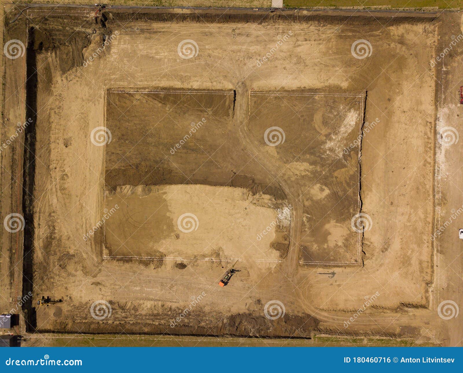 The Foundation Pit for the Building in the Courtyard of a High-rise ...