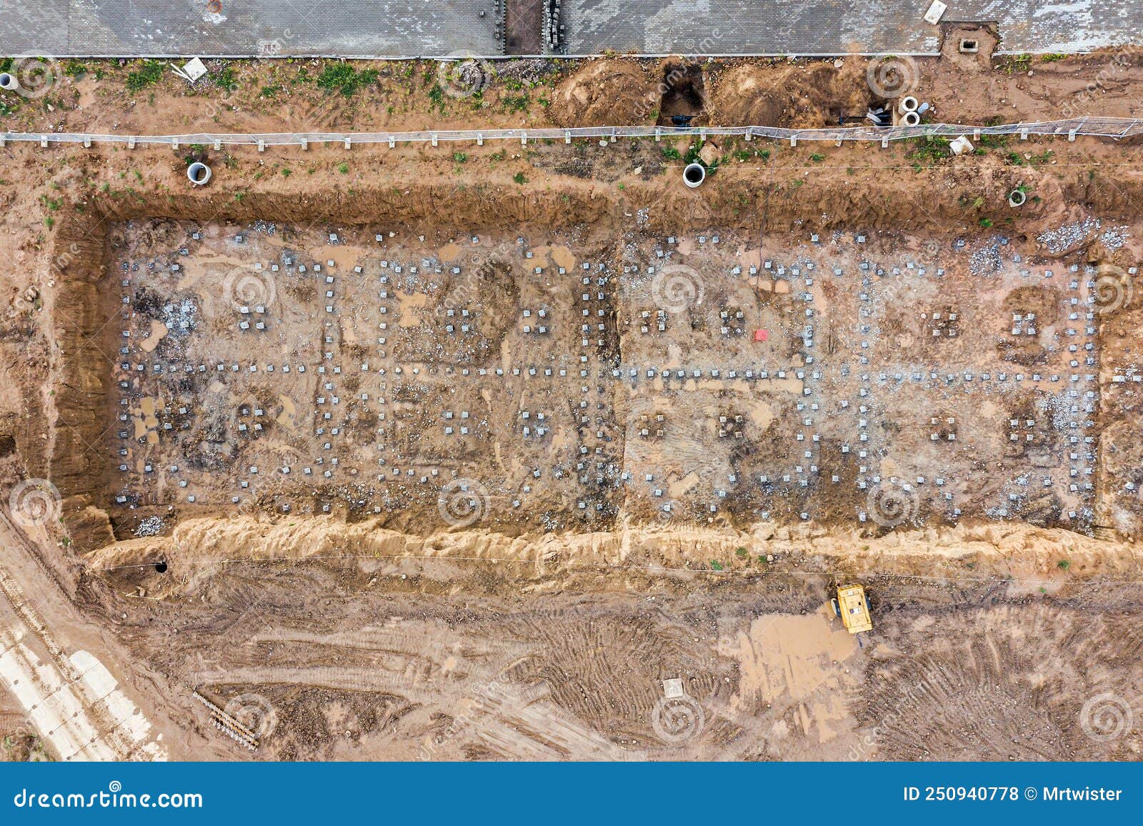 Foundation Pit. Construction of an Apartment House Basement with ...