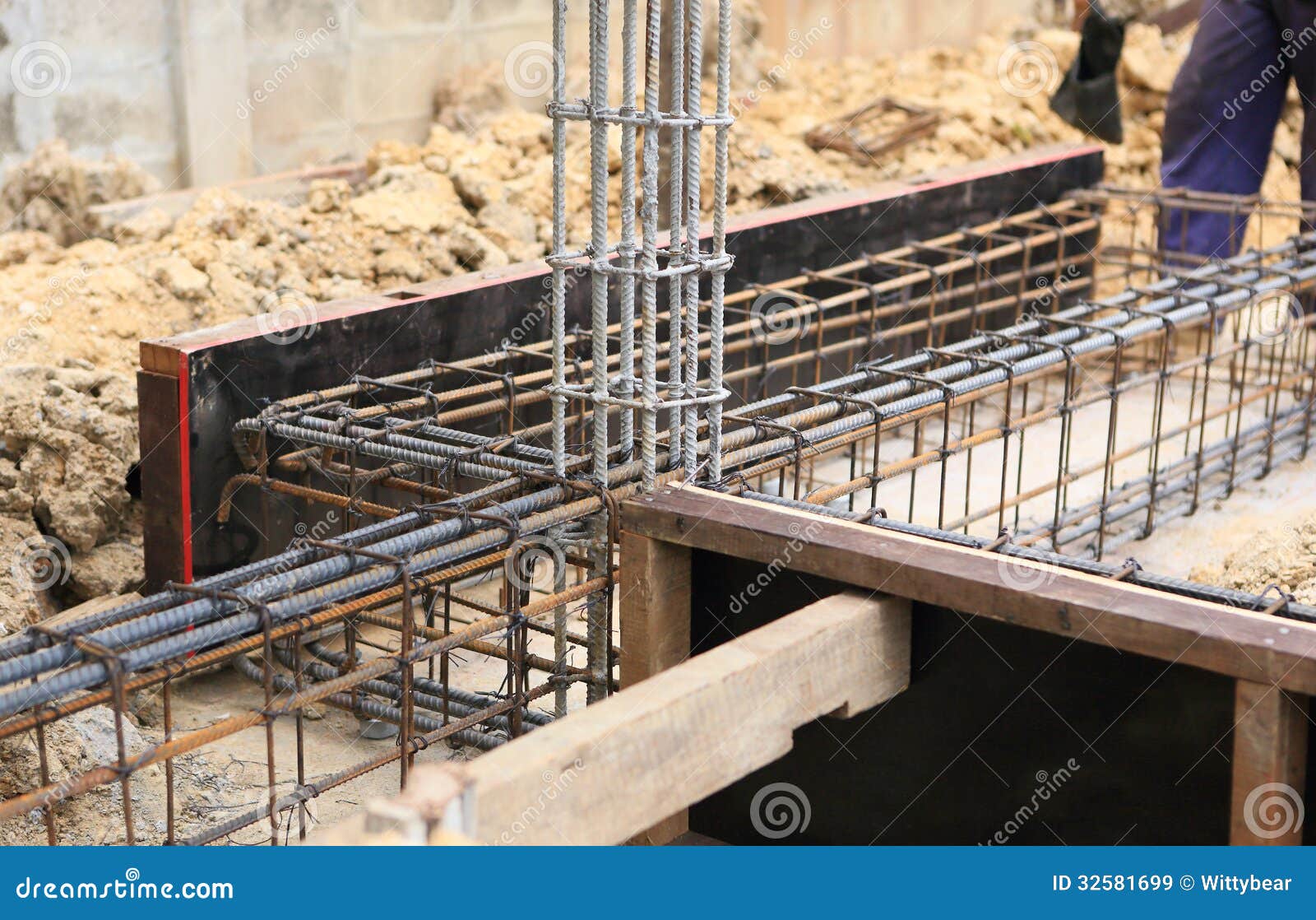 Foundation Prepare for Home Stock Image - Image of footing, build: 32581699