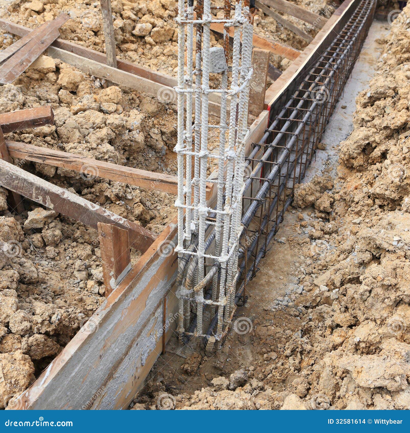 Foundation Prepare for Home Building Stock Photo - Image of industry ...