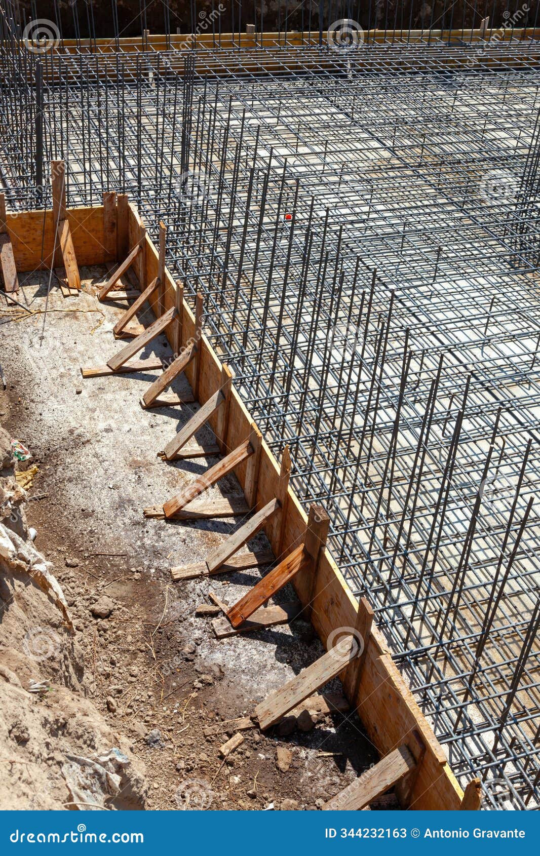 Wooden Formwork Concrete Strip Foundation For A New House Stock ...