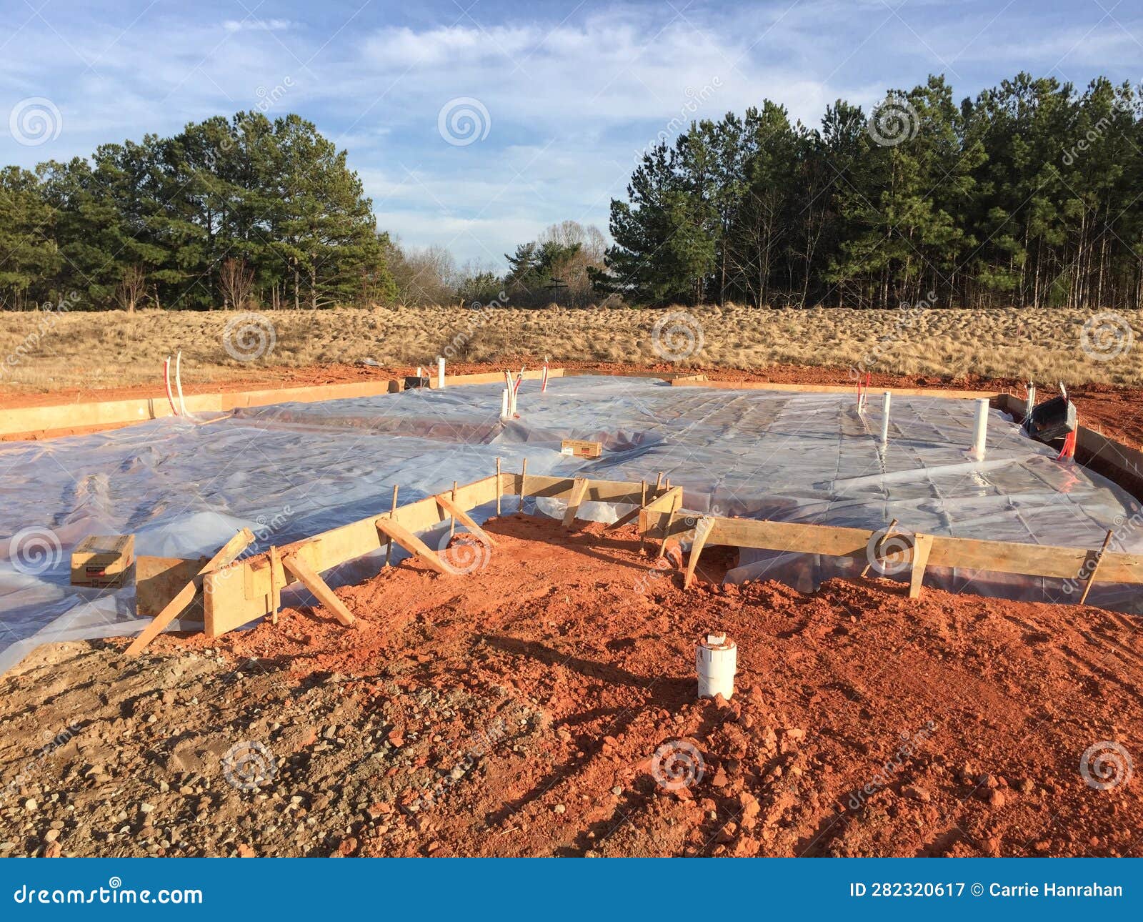 Foundation Slab Preparation for New Home Stock Image - Image of ...