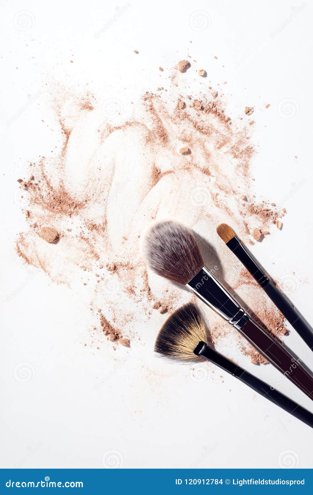 Foundation Smears and Makeup Brushes Stock Photo - Image of facial ...