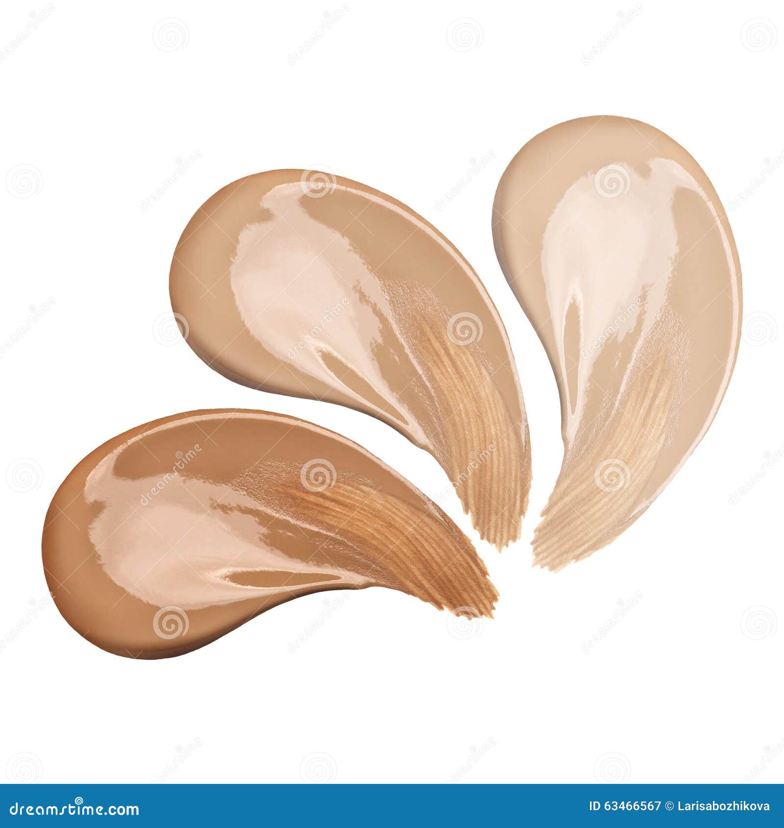 Foundation Range In Round Texture Shapes Isolated On White Background ...