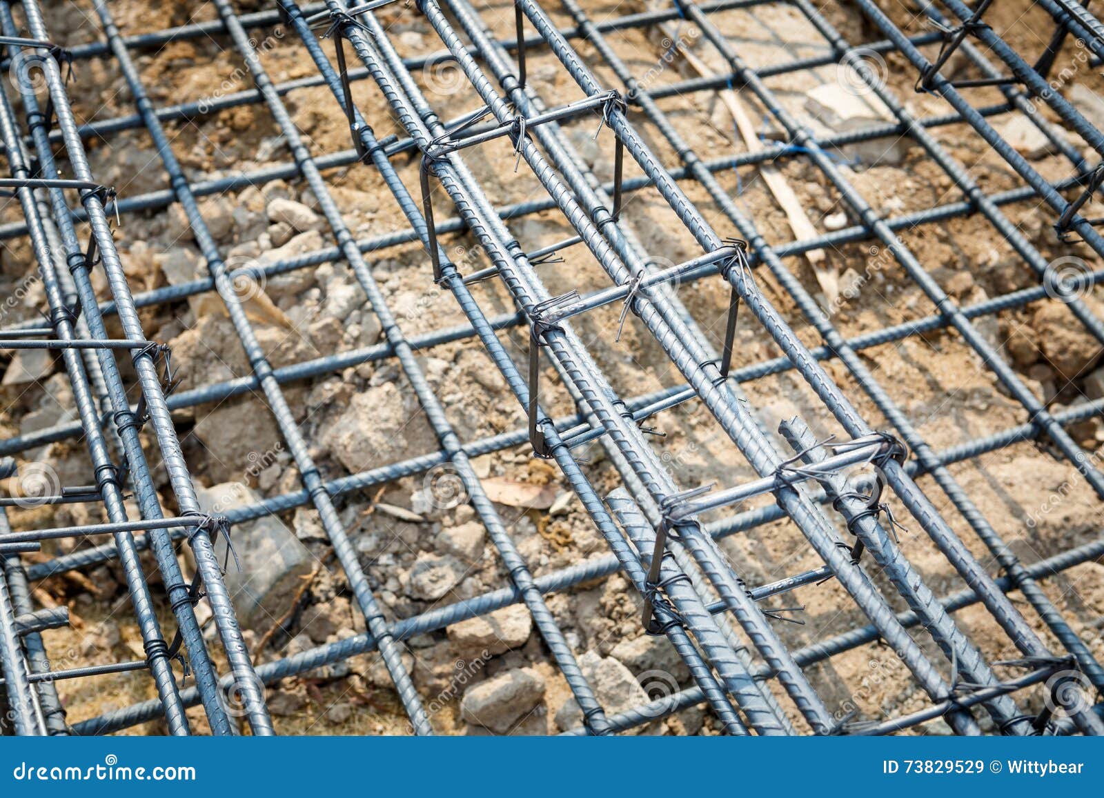Foundation Steel for Home Building Stock Image - Image of site ...