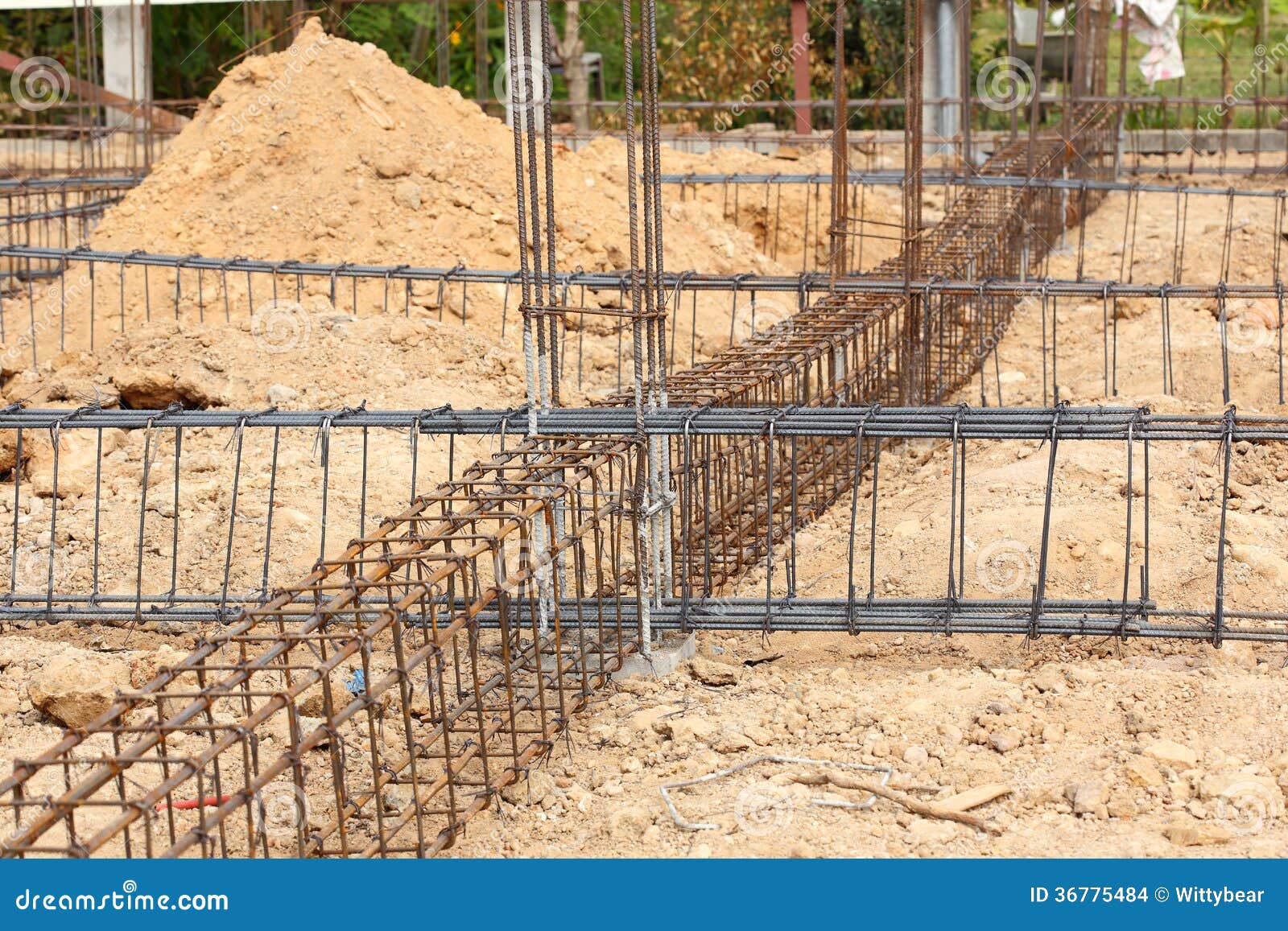 Foundation Steel Rod for House Building Stock Photo - Image of strength ...