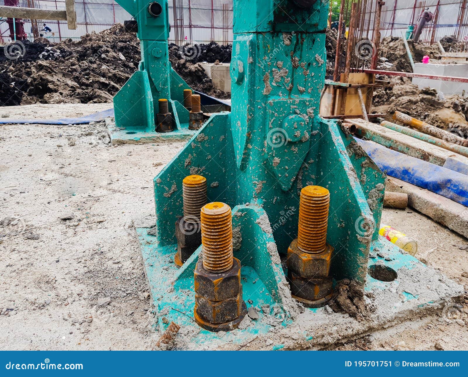 Foundation of Tower Crane and Fixing of Tower Crane with Nut Stock ...