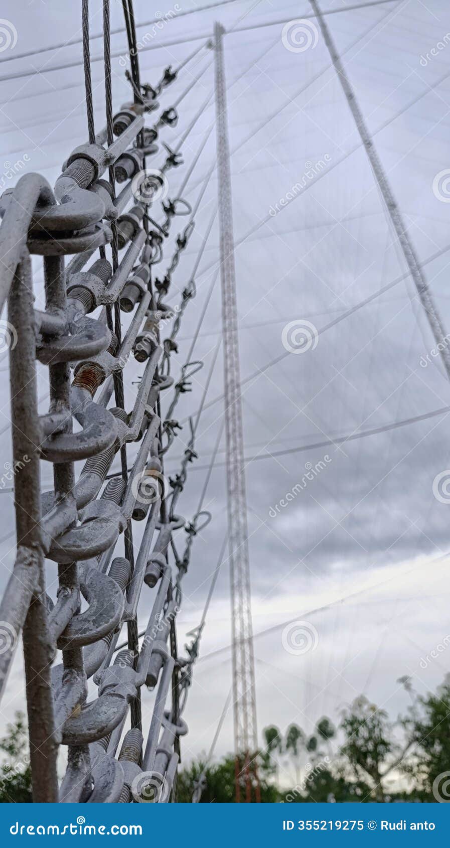 The Foundation of the Wire Network that Supports the Iron Tower. Stock ...