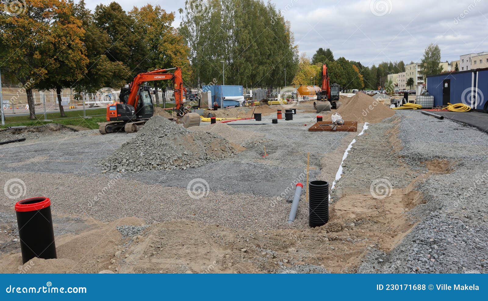Foundation Work is Being Carried Out on the Construction Site Editorial ...