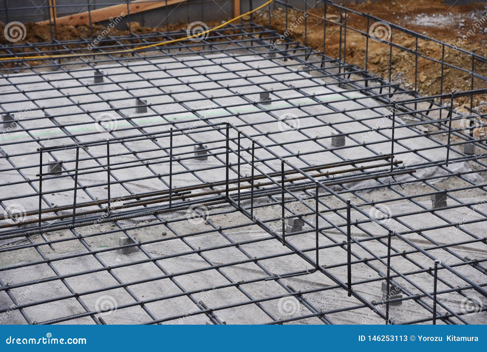 Foundation Work of Housing Construction Stock Image - Image of house ...