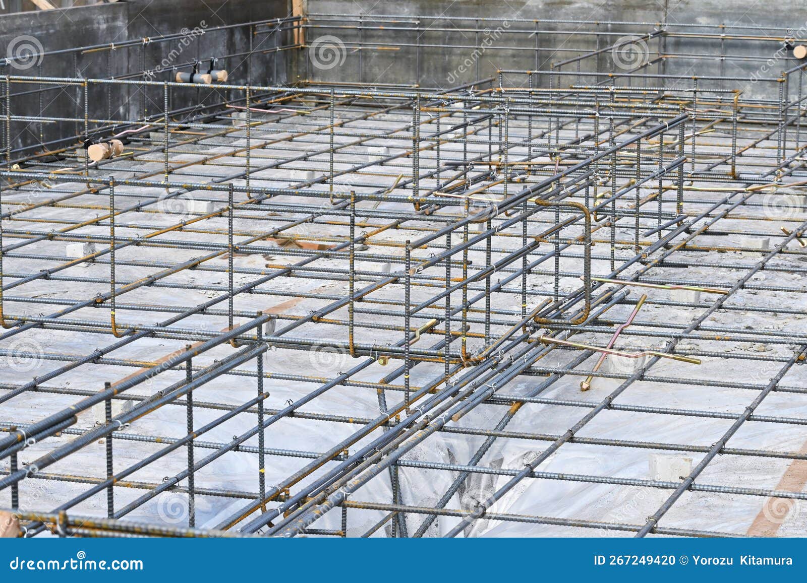 The Foundation Work for New Housing Construction. Stock Photo - Image ...