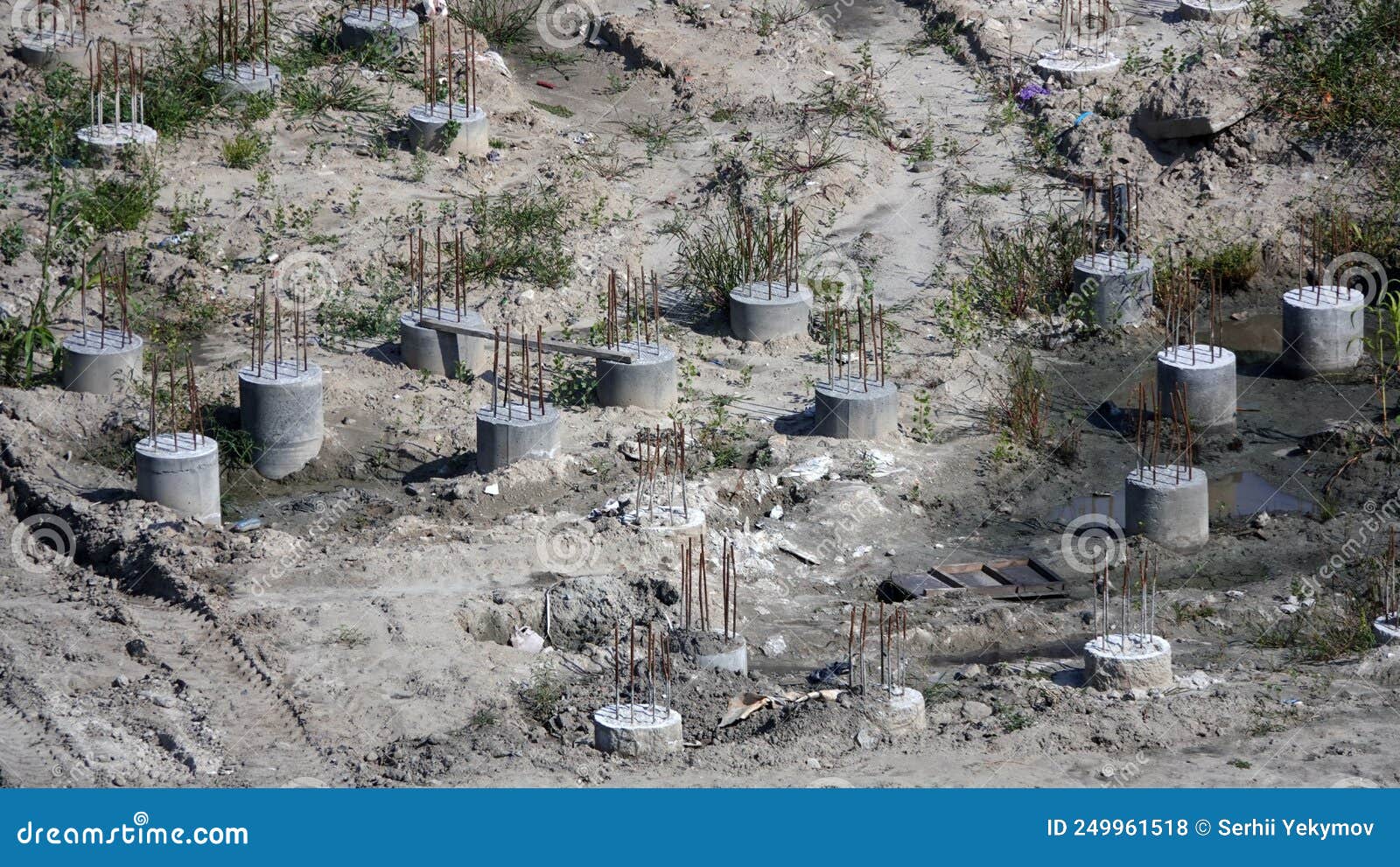 Construction Of A Concrete House. Modern Buildings. Scaffolding ...