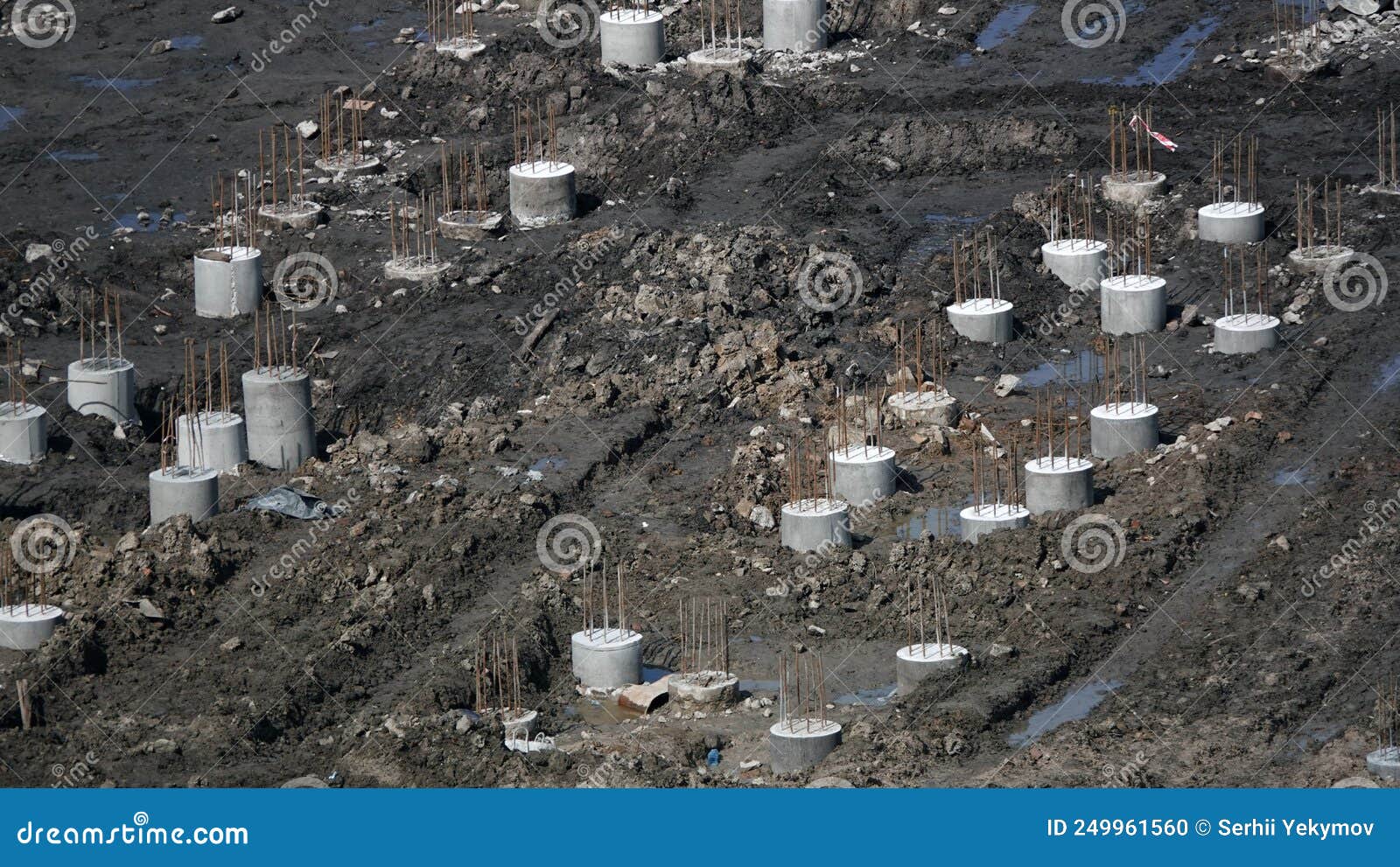 Construction Of A Concrete House. Modern Buildings. Scaffolding ...