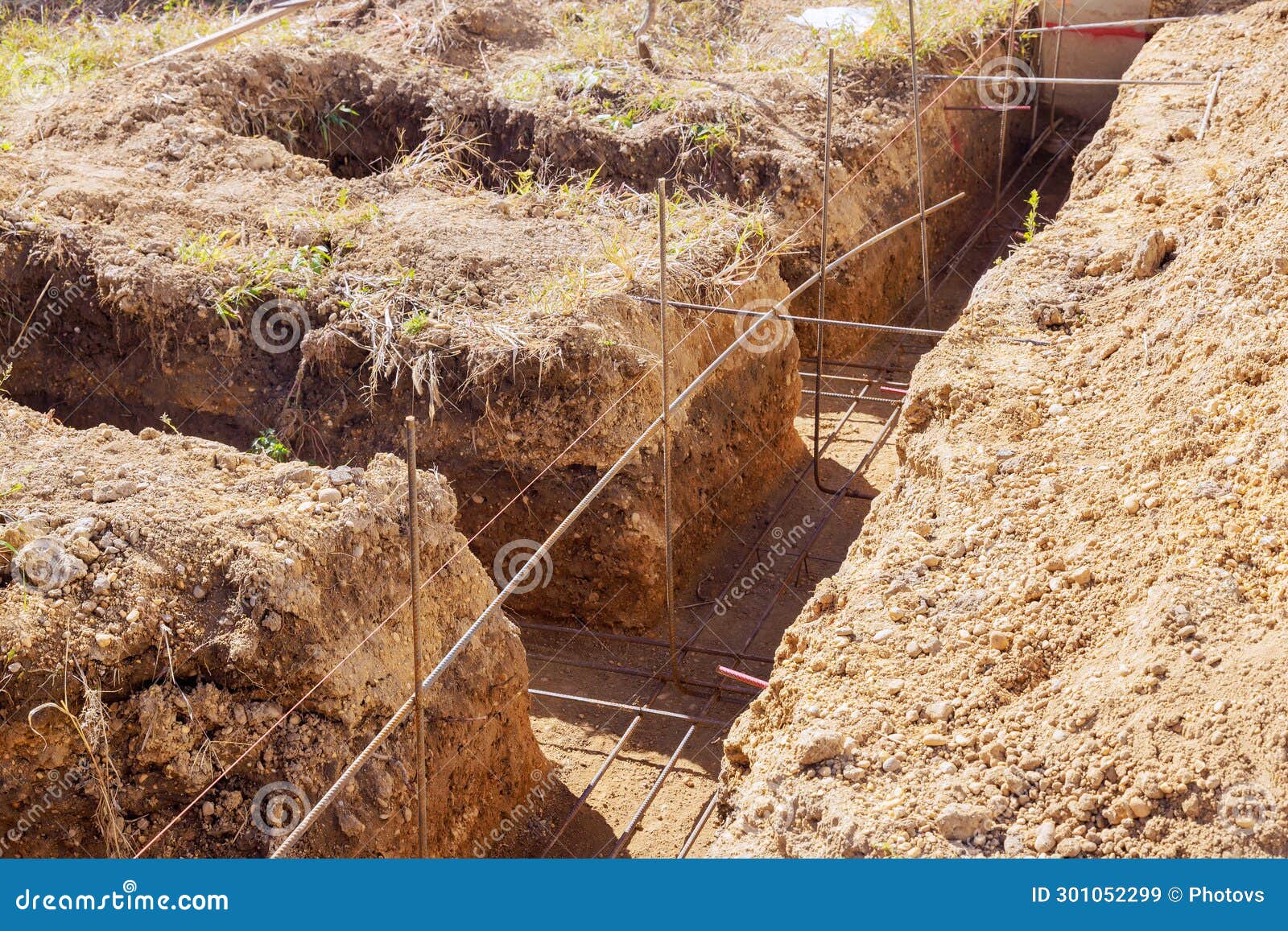 Foundations are Being Prepared for Concrete Pouring by Digging a ... Foundations are Being Prepared for Concrete Pouring by Digging a ...