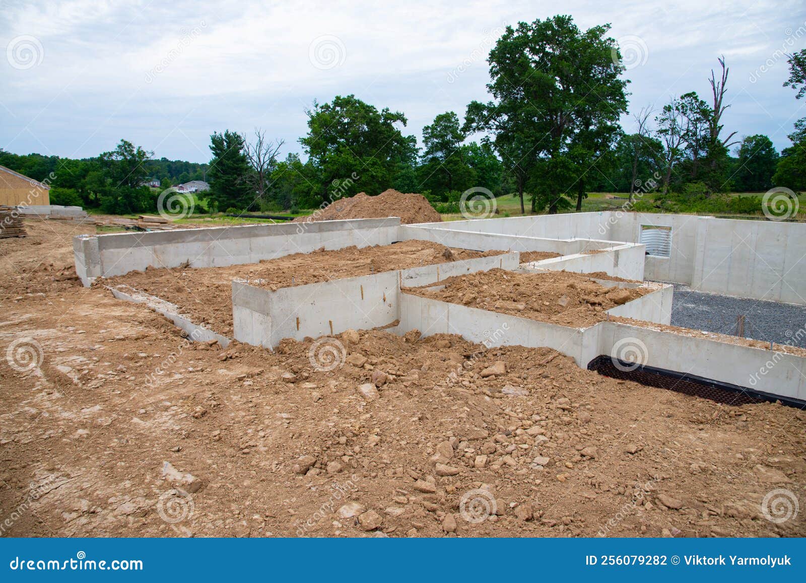Foundations of the House, Rough Construction Stock Photo - Image of ...