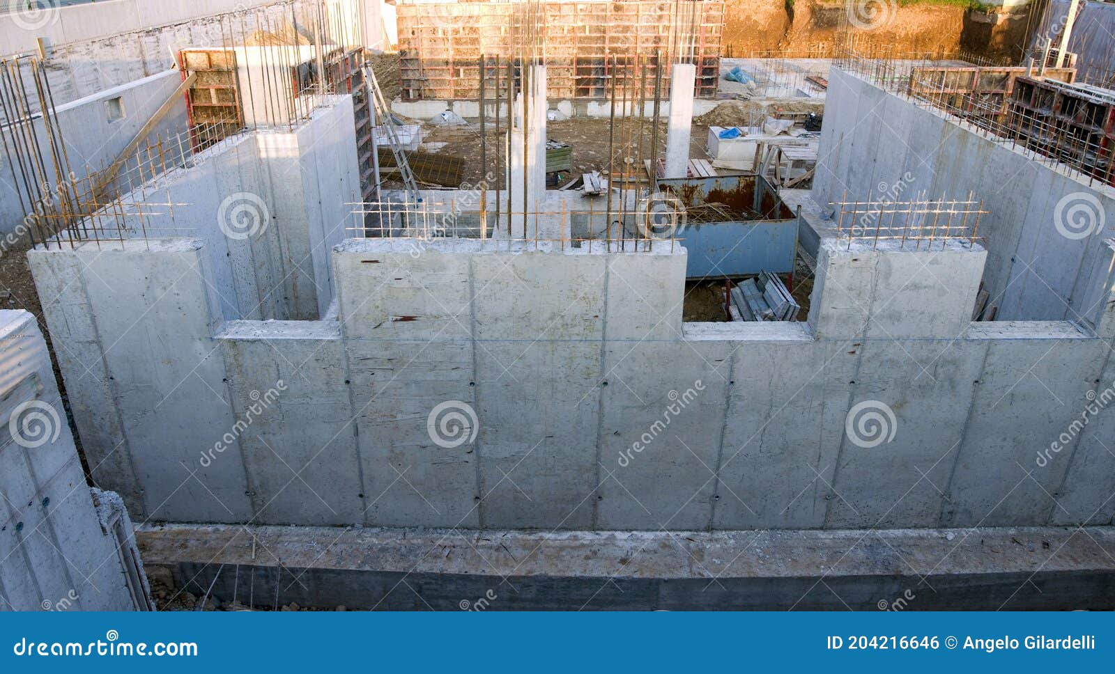 Concrete Foundation of a Small Building Stock Photo - Image of material ...