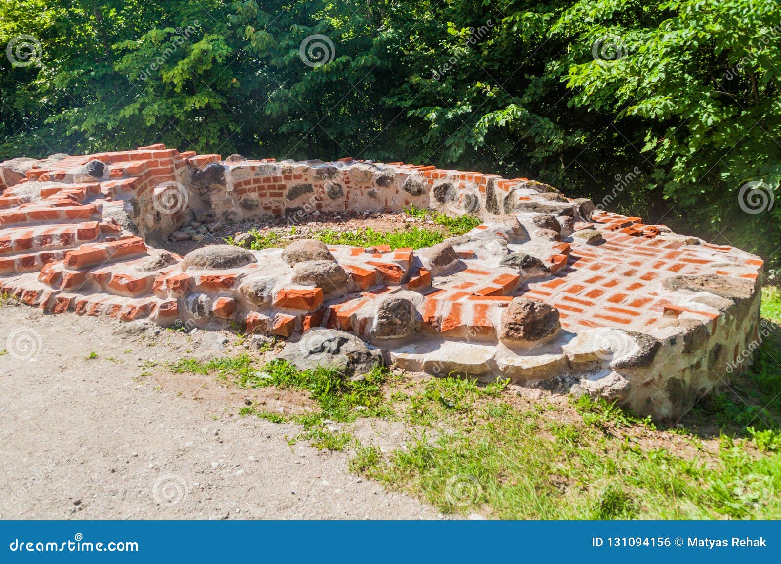 Foundations of a Tower at Turaida Castle, Latv Stock Photo - Image of ...
