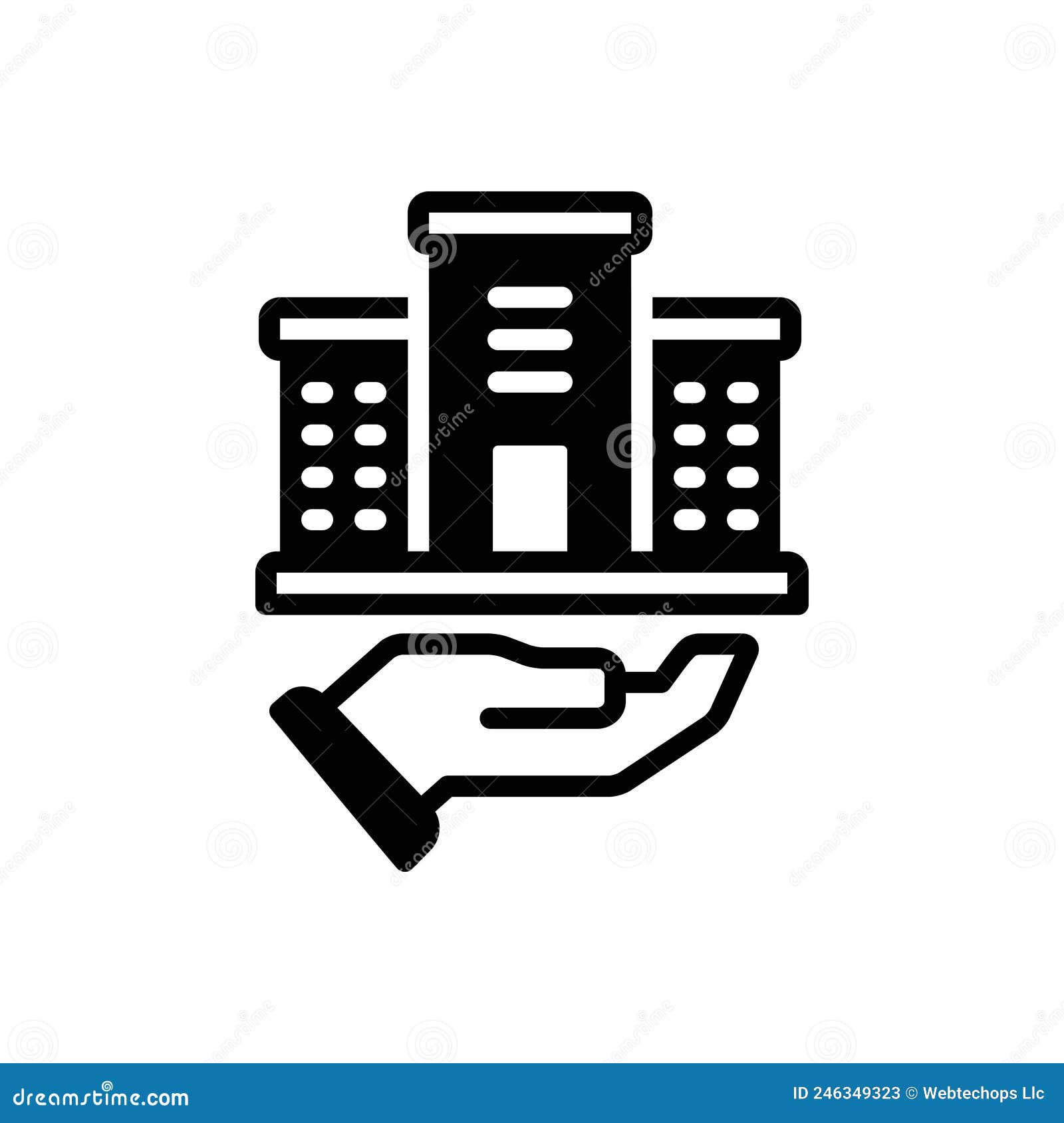 Black Solid Icon for Founded, Building and Apartment Stock Vector ...