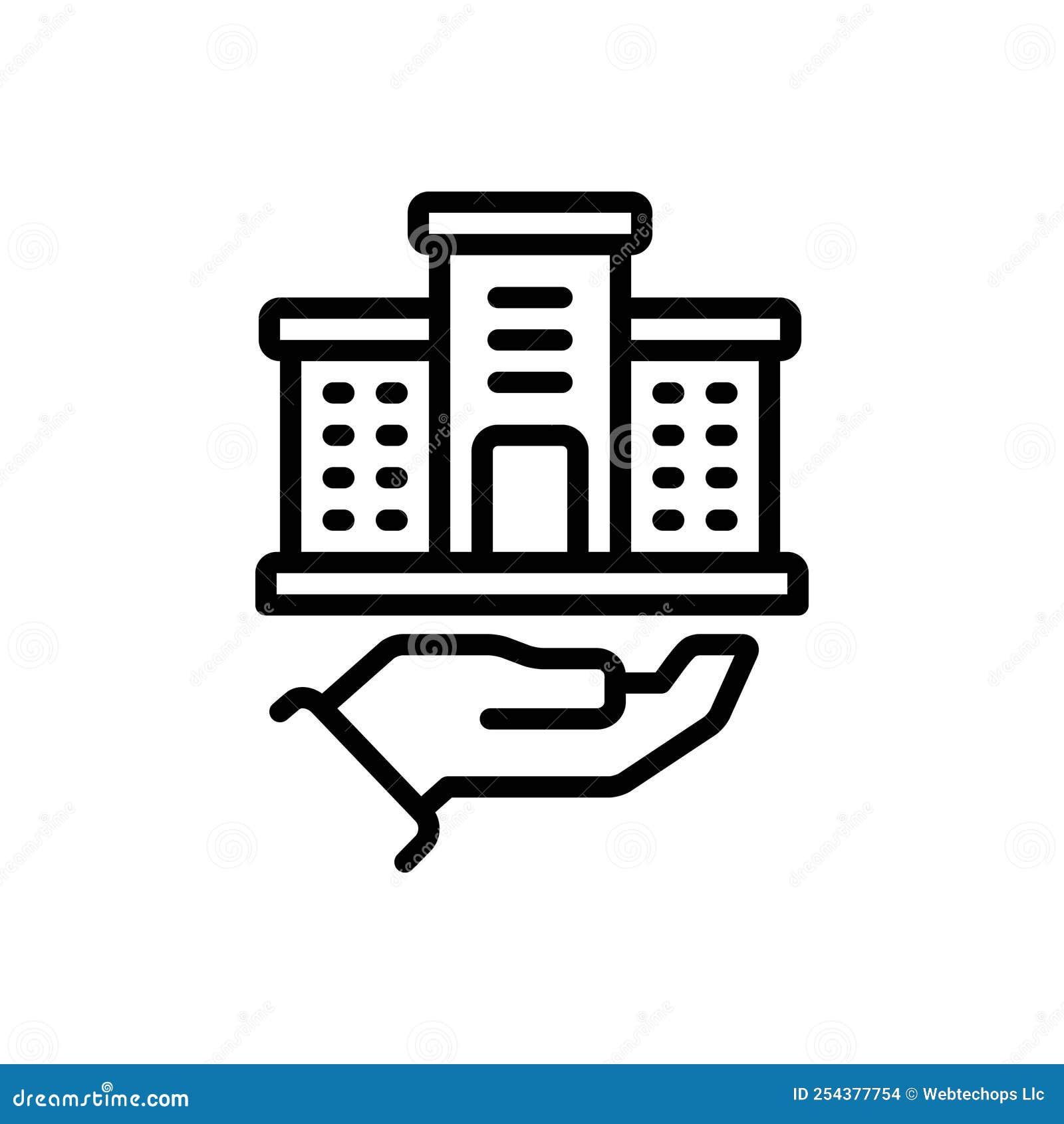 Black Line Icon for Founded, Building and Apartment Stock Illustration ...