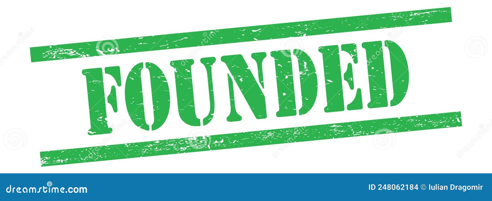 FOUNDED, Word On Green Round Stamp Sign Stock Photography ...