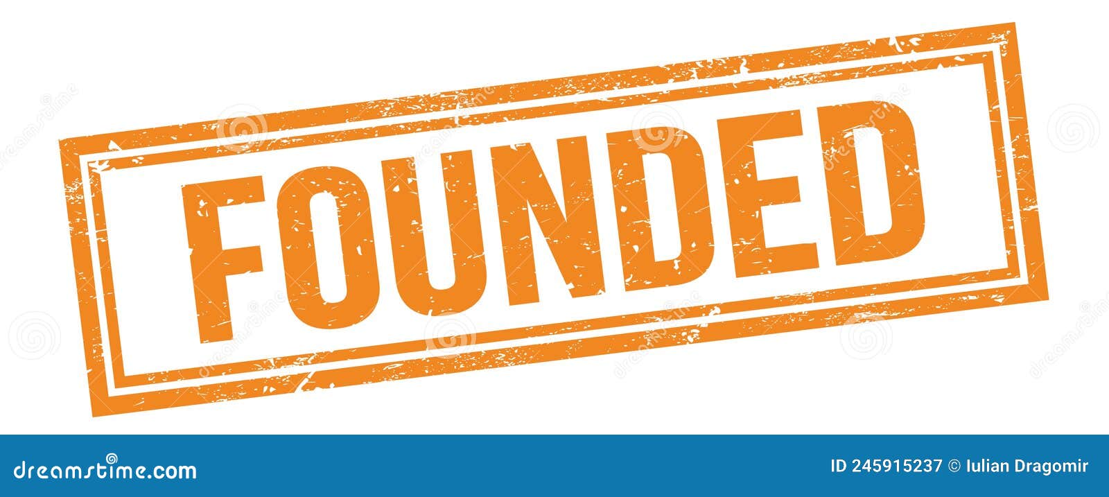 FOUNDED Text on Orange Grungy Vintage Stamp Stock Illustration ...