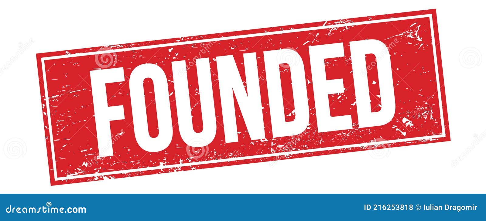 FOUNDED Text on Red Grungy Rectangle Stamp Stock Illustration ...